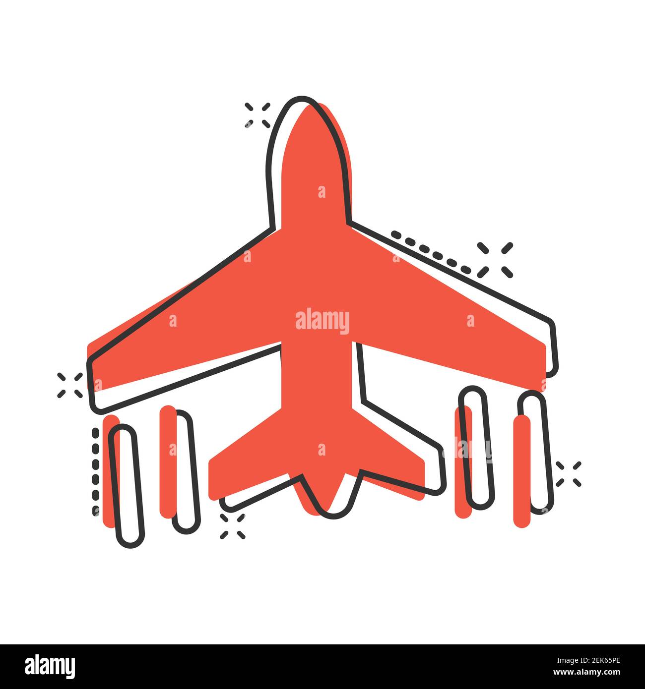 Plane icon in comic style. Airplane cartoon vector illustration on ...