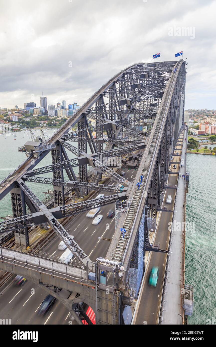 Photo of the Harbour Bridge in Sydney from a bird's eye view ...