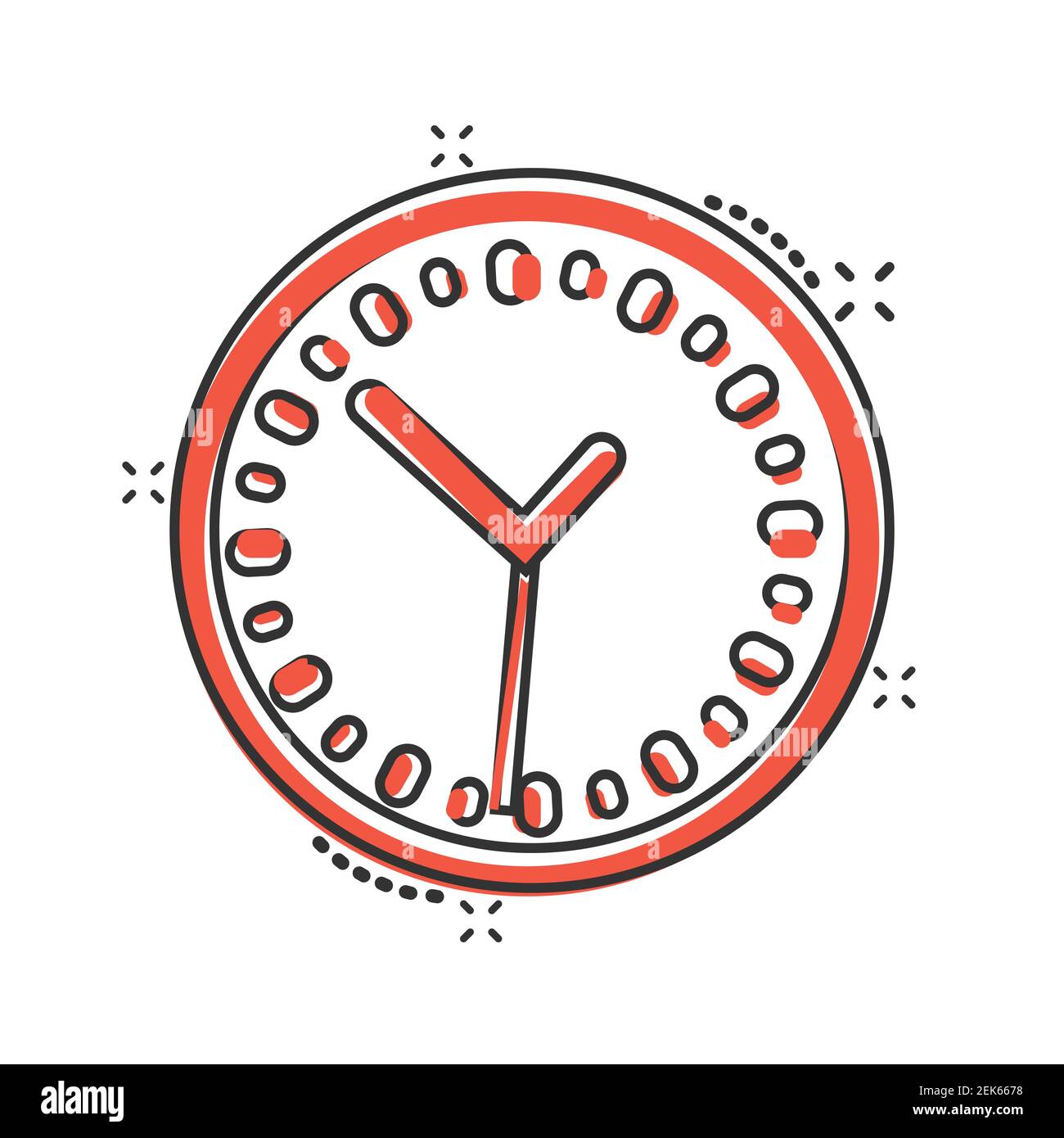 Clock icon in comic style. Watch cartoon vector illustration on white ...