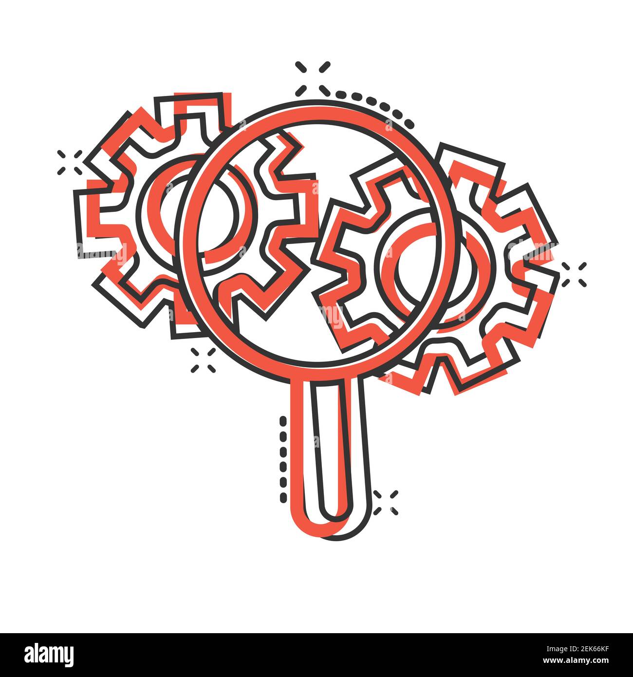 Loupe gear icon in Stock Vector Images - Alamy