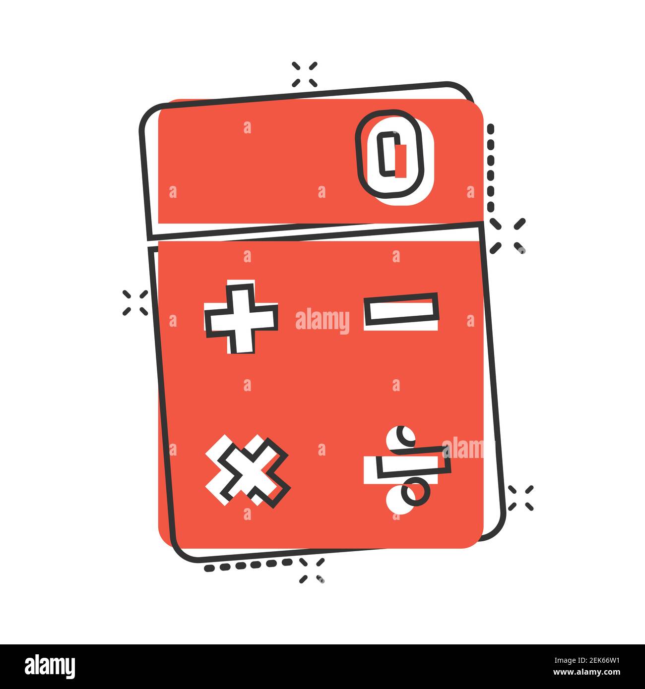 Calculator icon in comic style. Calculate cartoon vector illustration ...