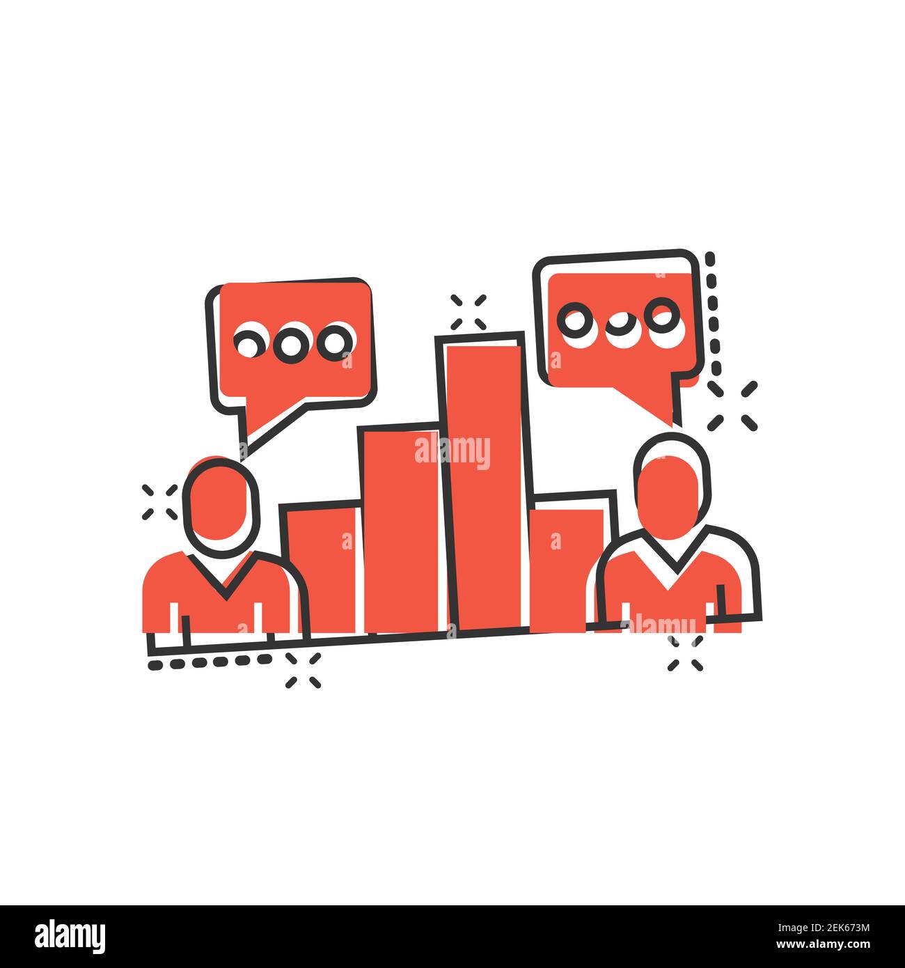 People with growth icon in comic style. Work strategy cartoon vector ...