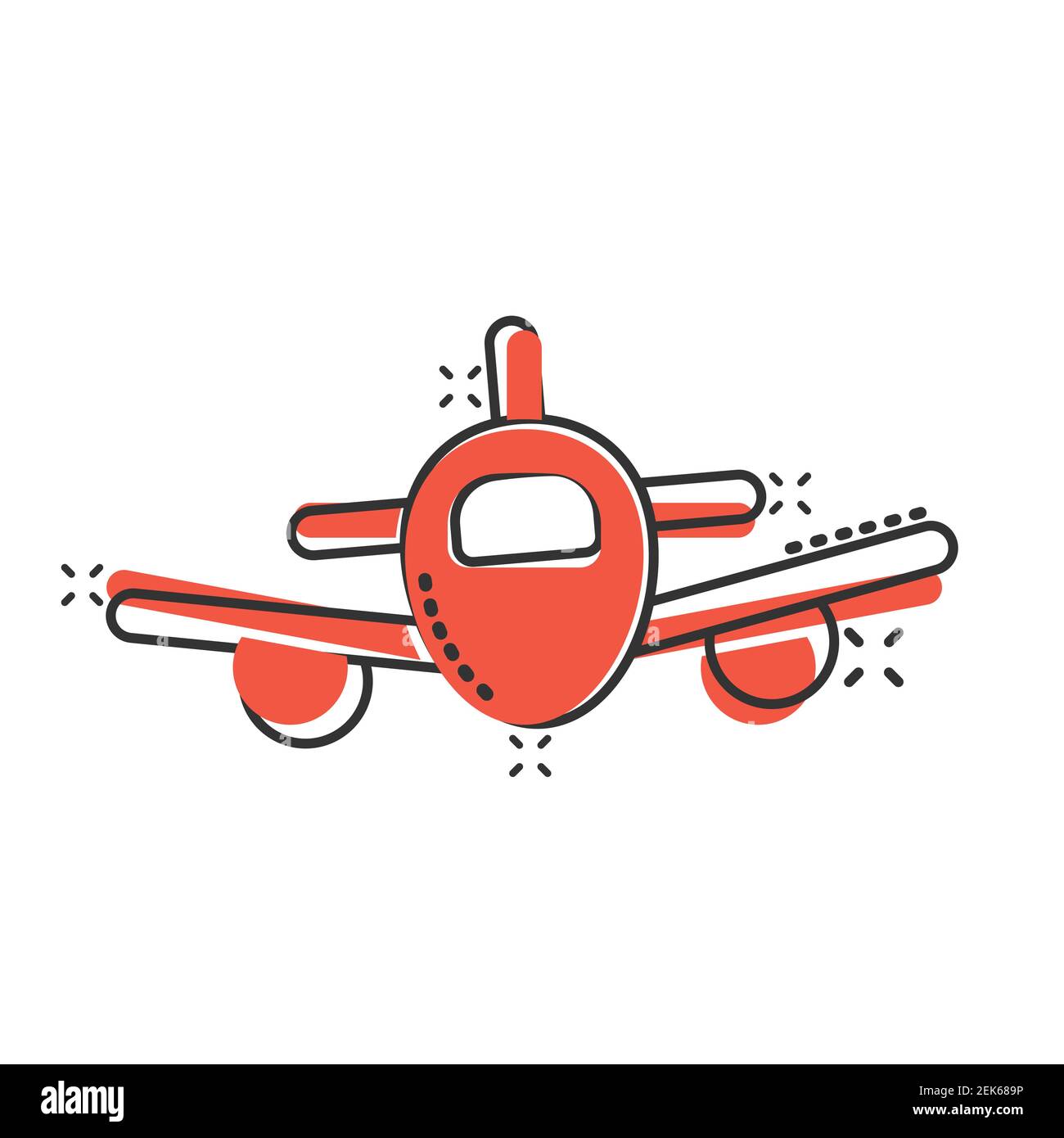 Plane icon in comic style. Airplane cartoon vector illustration on ...