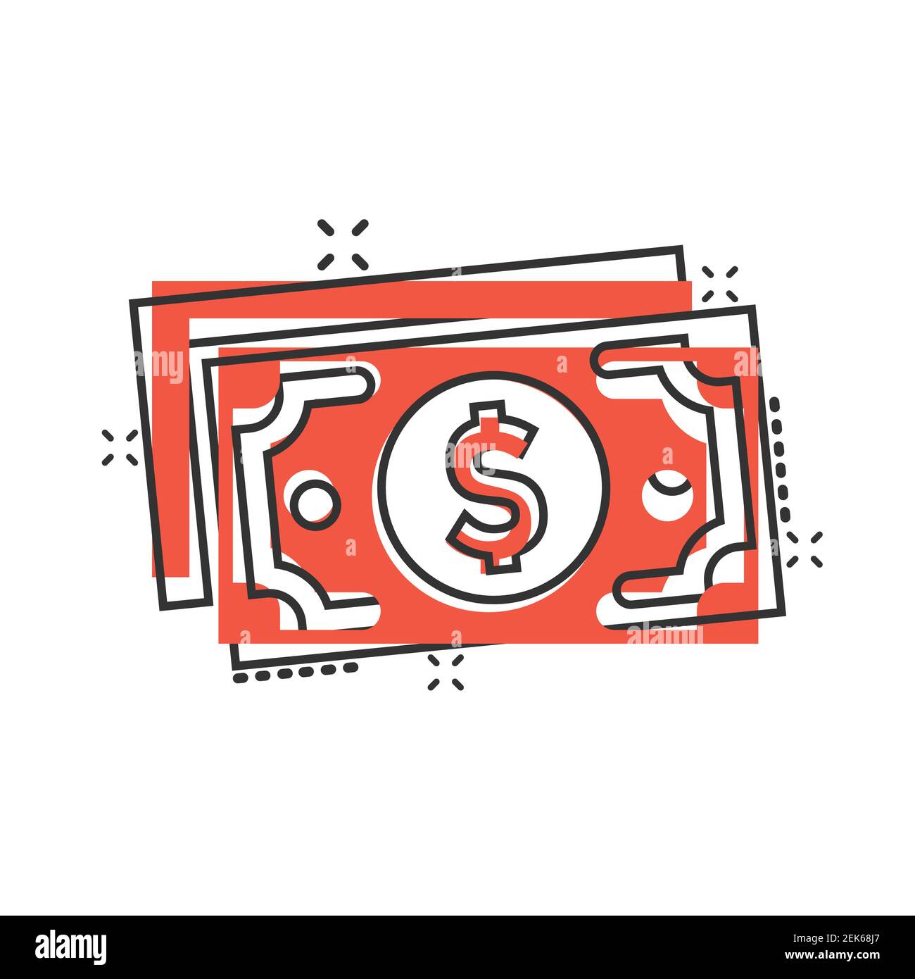 Money stack icon in comic style. Exchange cash cartoon vector ...