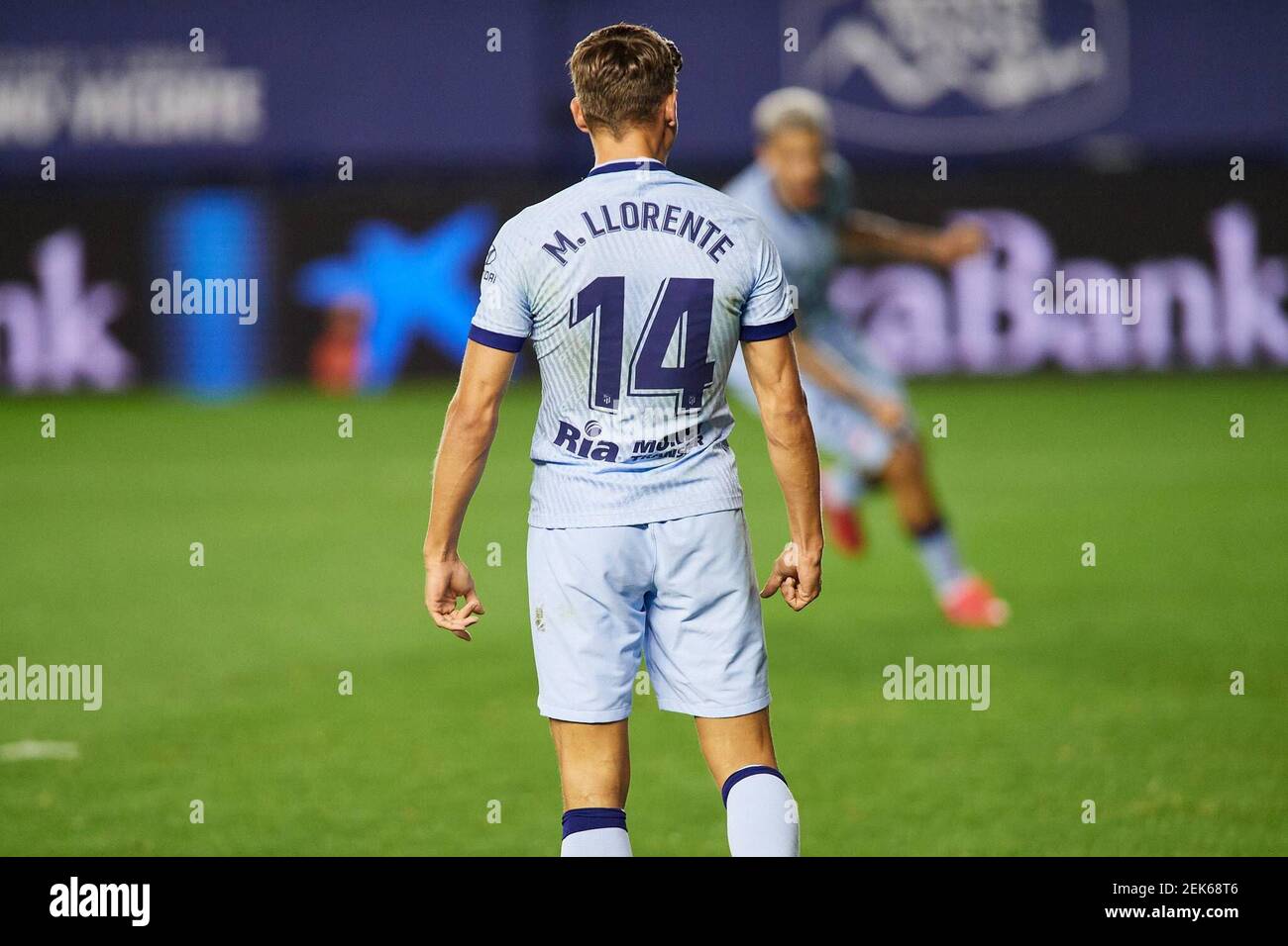 player: Marcos LLorente celebrates a goal on the field at the Spanish ...