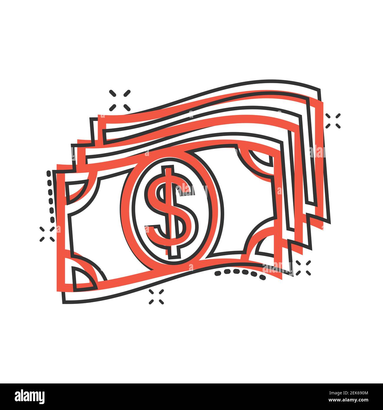 Money stack icon in comic style. Exchange cash cartoon vector ...