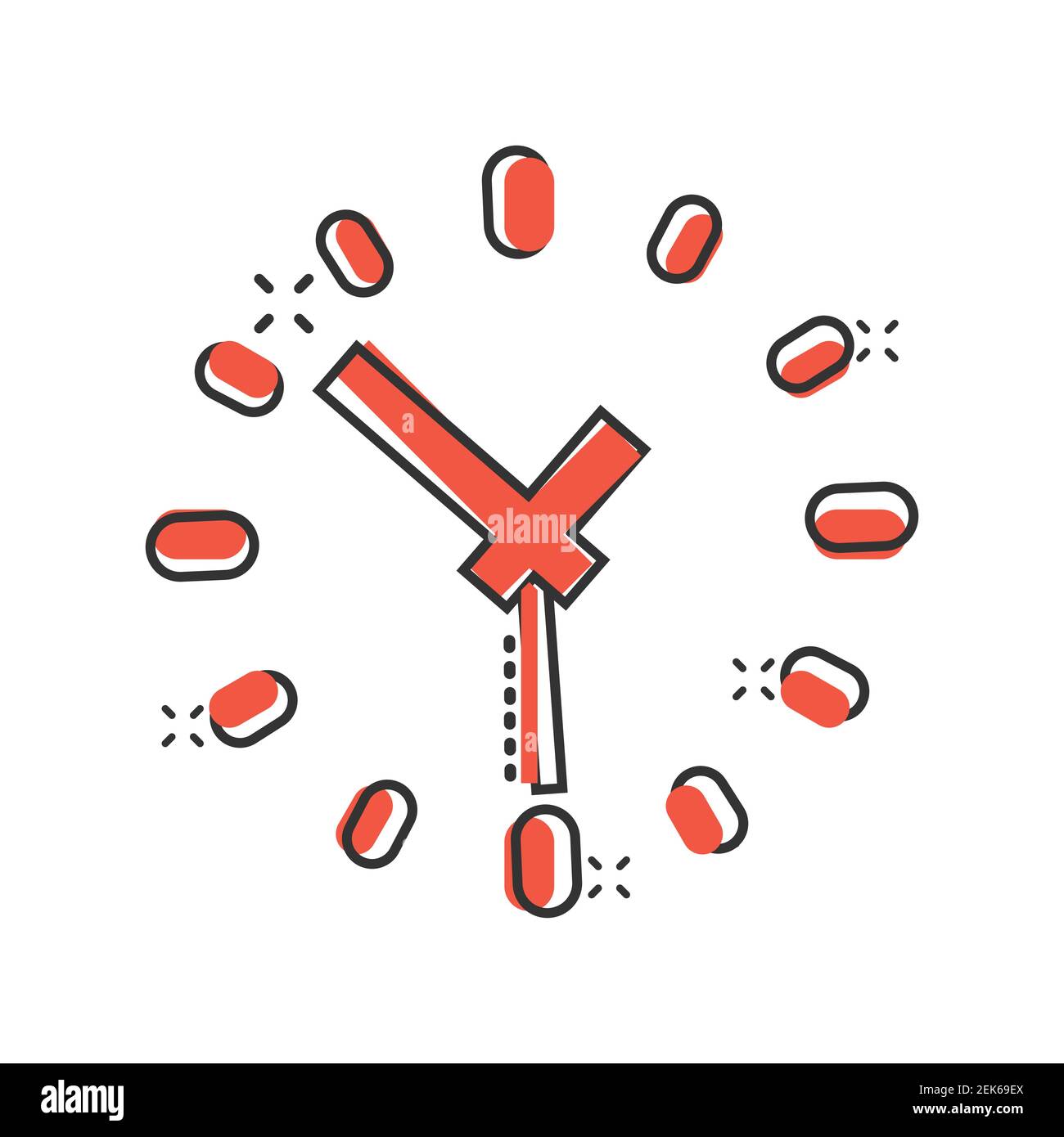 Clock icon in comic style. Watch cartoon vector illustration on white ...