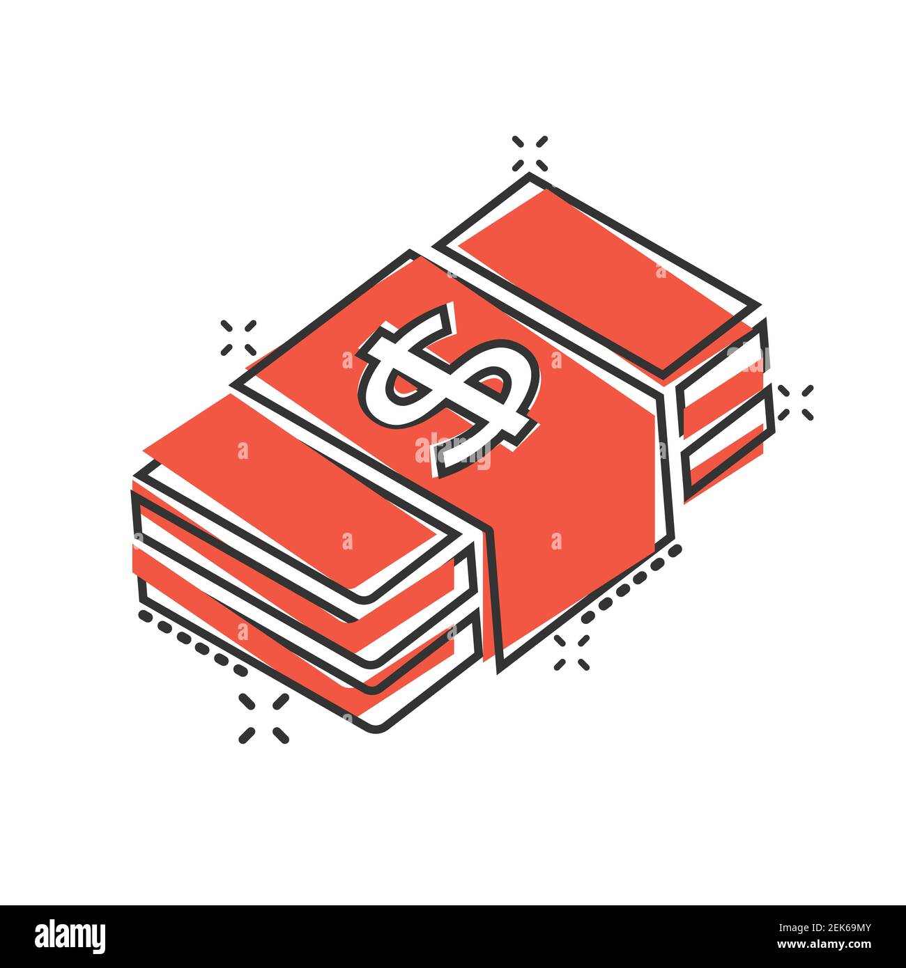 Money stack icon in comic style. Exchange cash cartoon vector ...