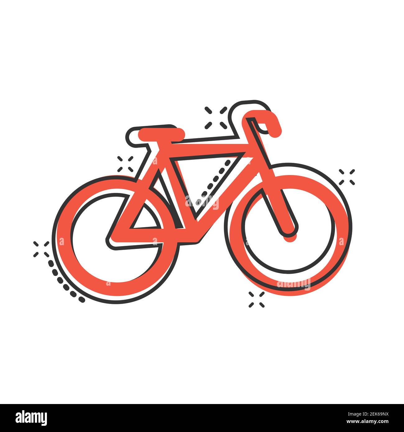 Bicycle icon in comic style. Bike cartoon vector illustration on white ...