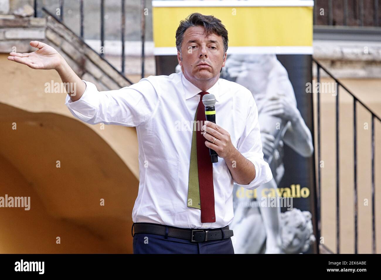 Former Italian Premier and senator Matteo Renzi during the presentation ...