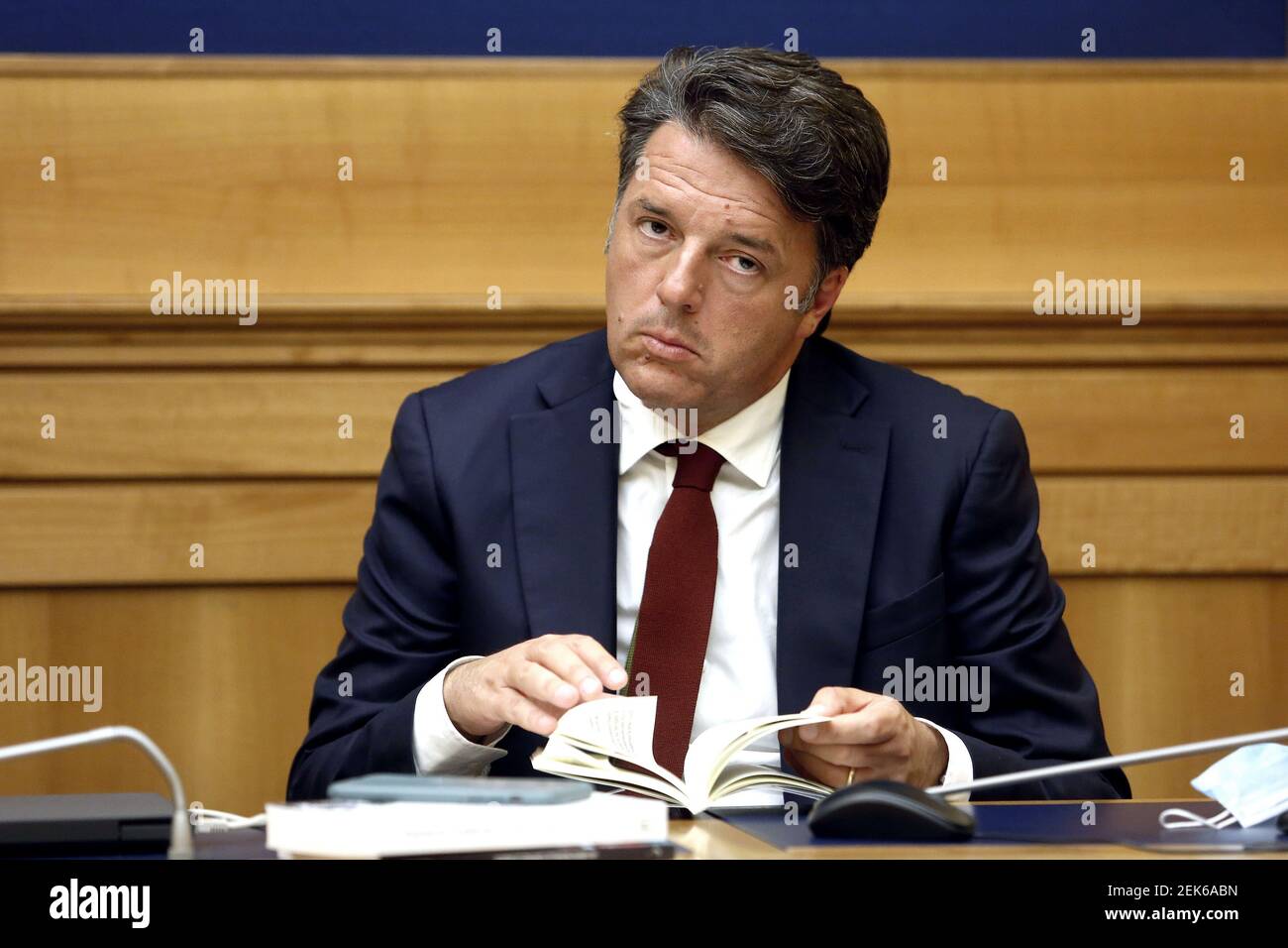 Former Italian Premier and senator Matteo Renzi during the presentation ...