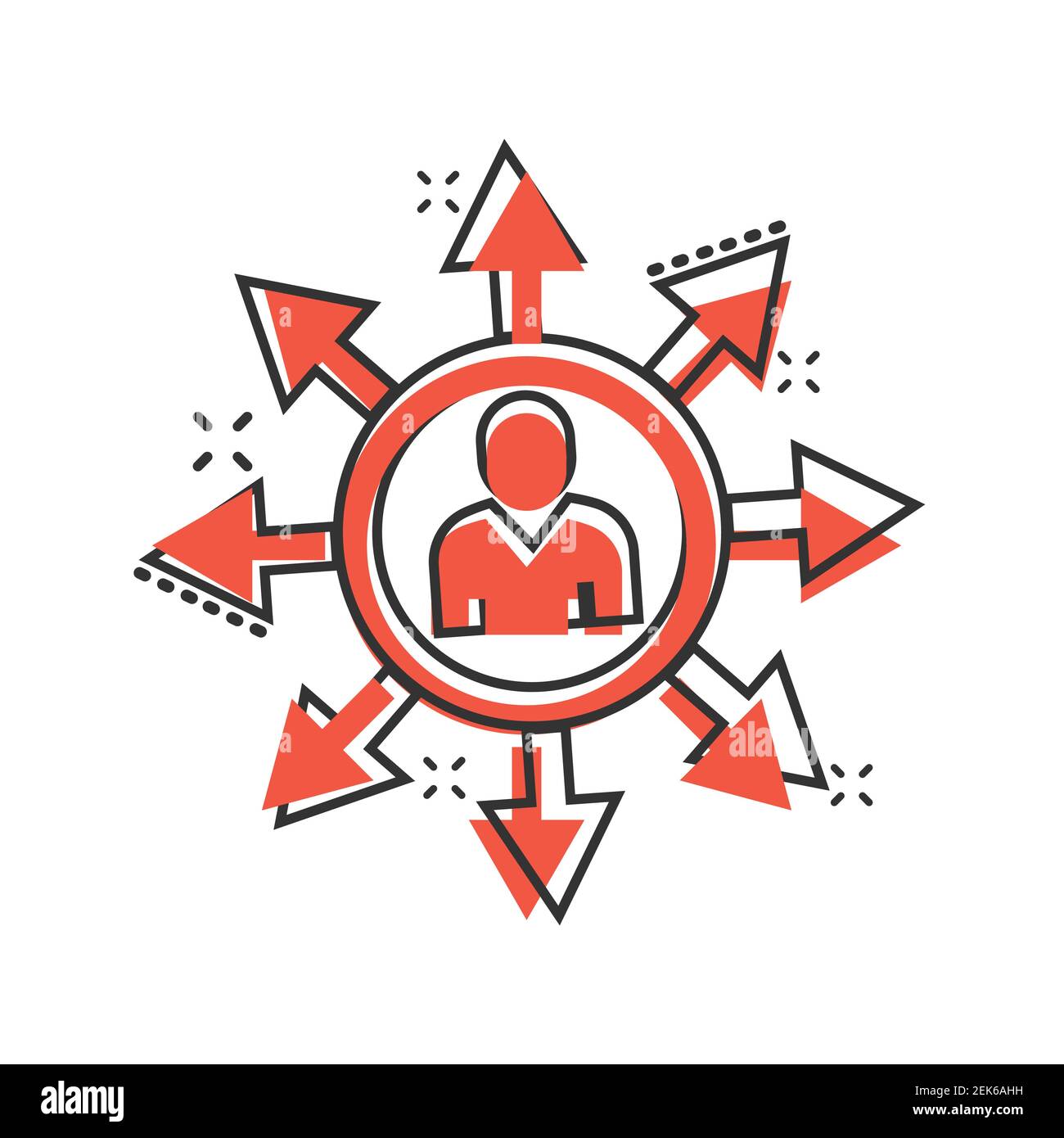 Mind awareness icon in comic style. Idea human cartoon vector ...
