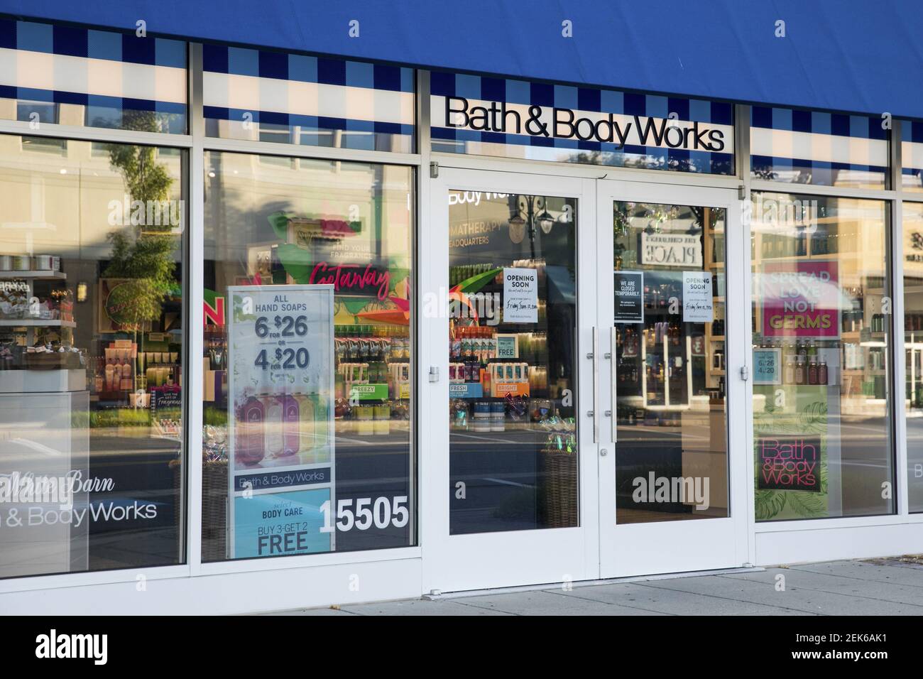 A logo sign outside of a Bath & Body Works retail store location in Bowie, Maryland on June 8 ...