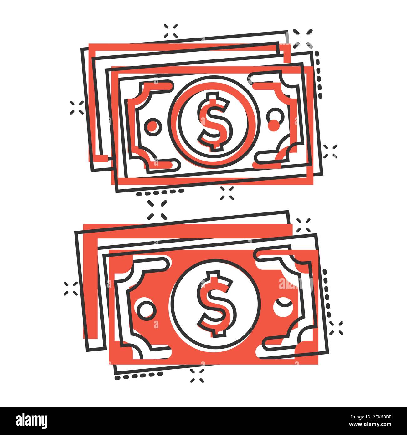 Money stack icon in comic style. Exchange cash cartoon vector ...