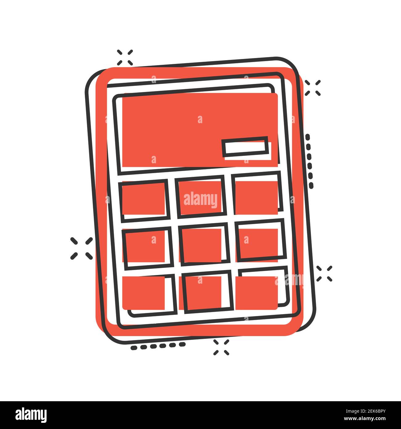 Calculator icon in comic style. Calculate cartoon vector illustration ...
