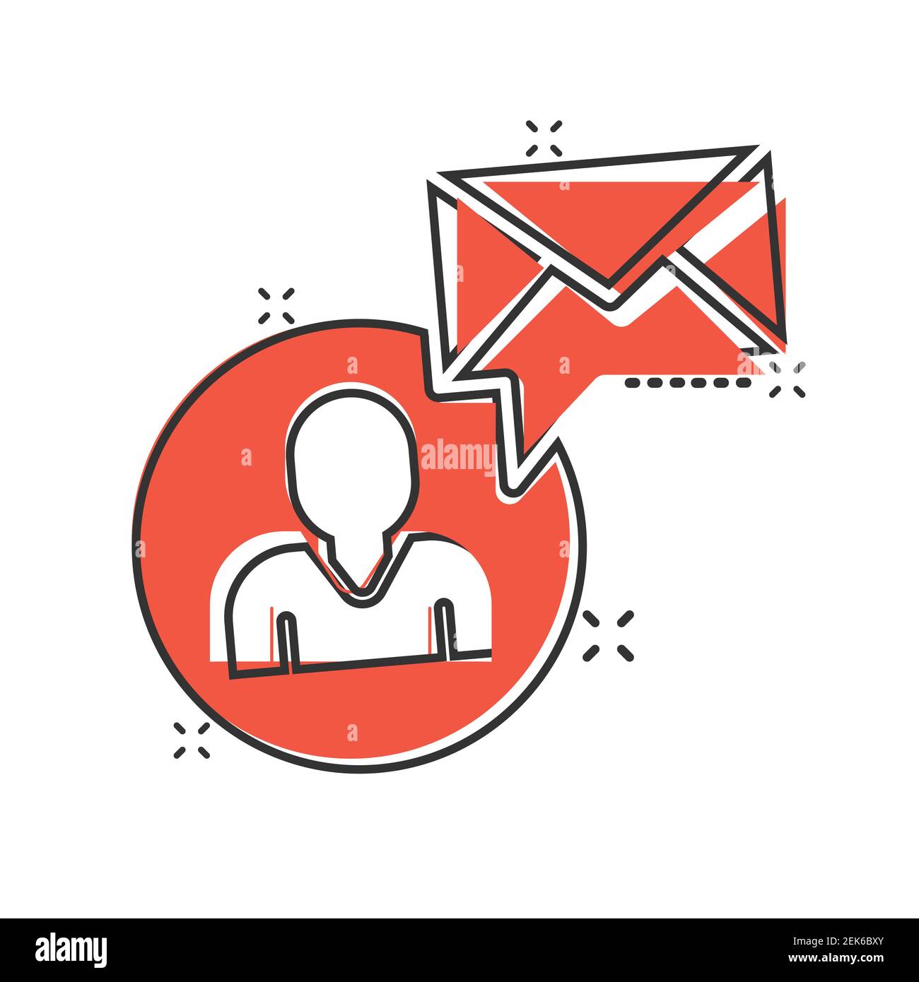 People with envelope icon in comic style. Email receive cartoon vector ...