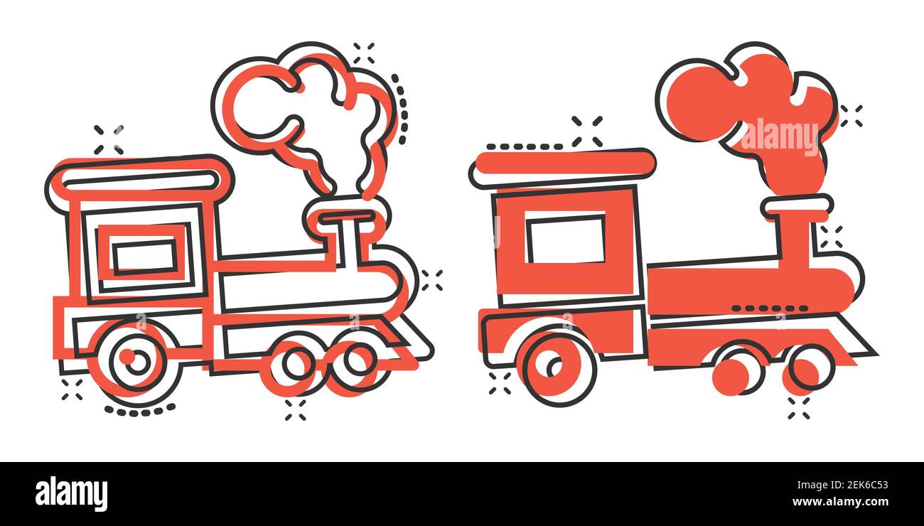 Comic illustration cartoon railway locomotive hi-res stock photography ...