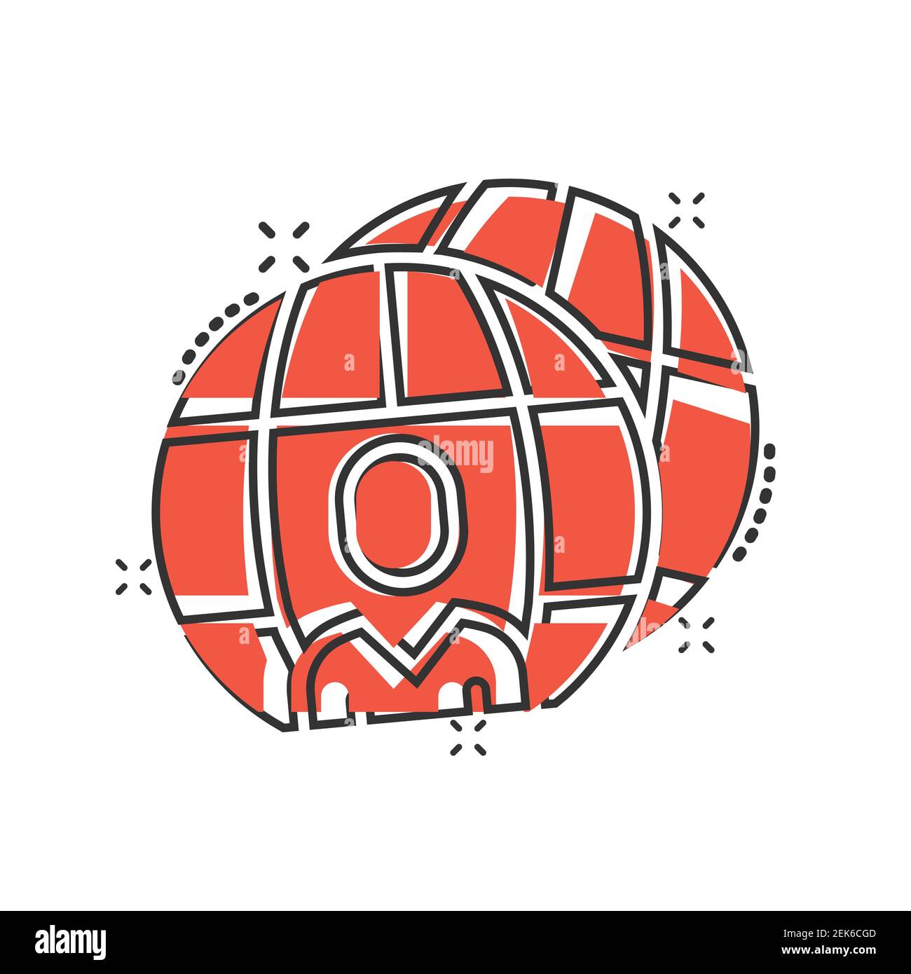 People global icon in comic style. World communication cartoon vector ...