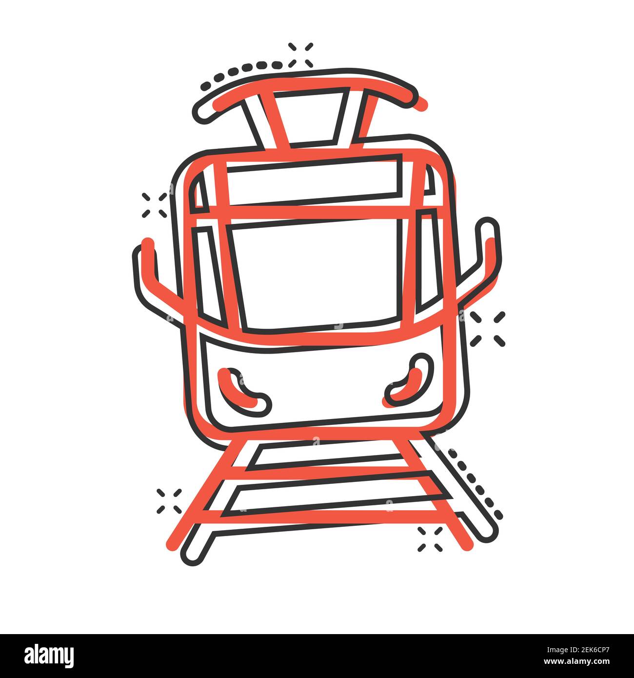 Metro icon in comic style. Train subway cartoon vector illustration on ...