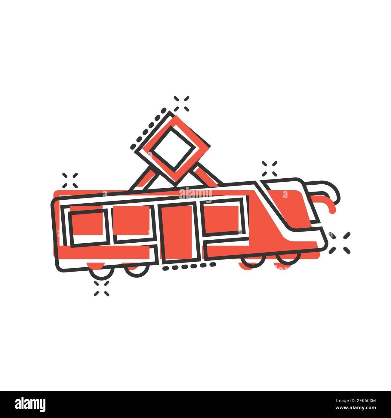 Metro icon in comic style. Train subway cartoon vector illustration on ...