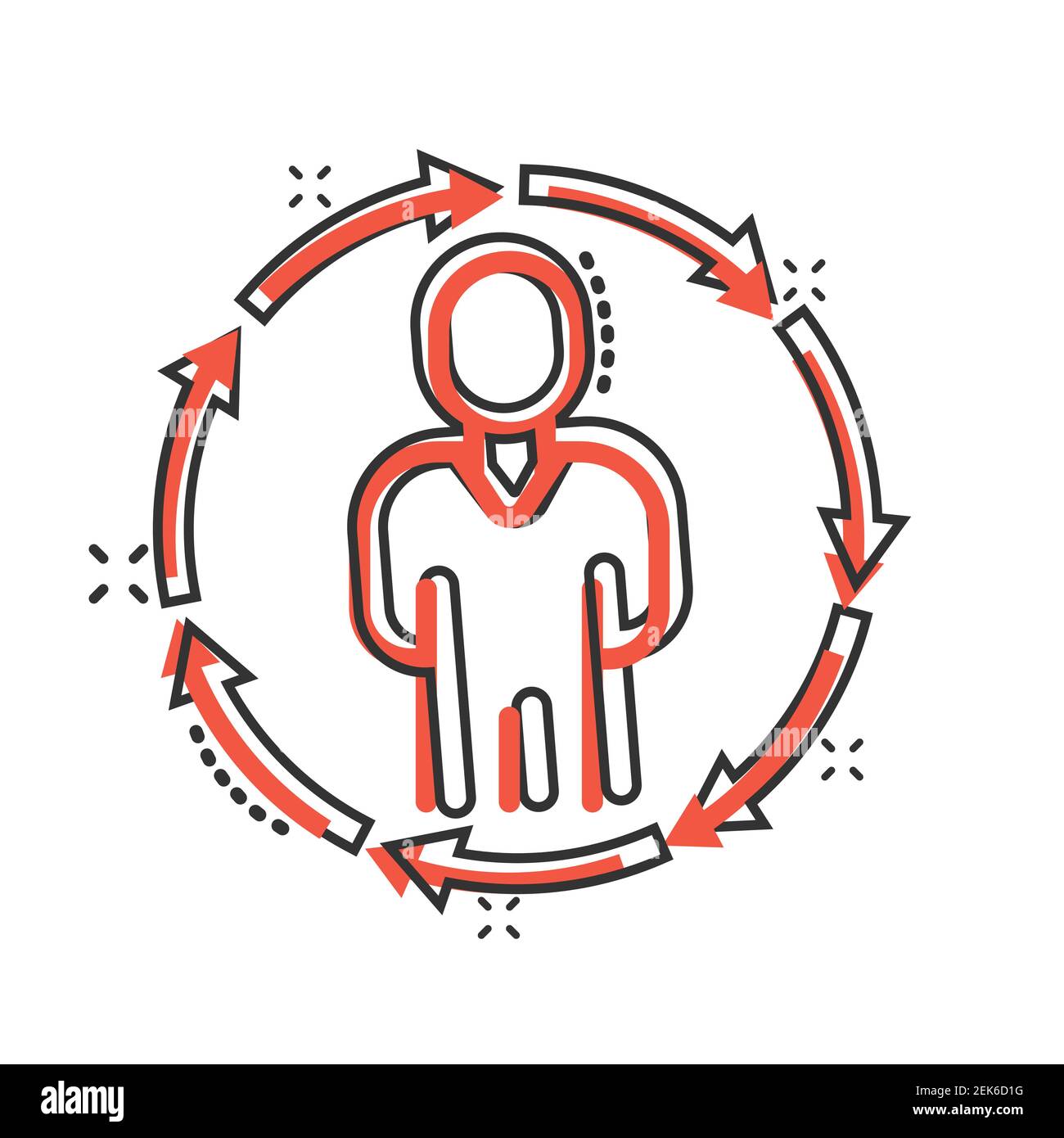 People referral icon in comic style. Business communication cartoon ...