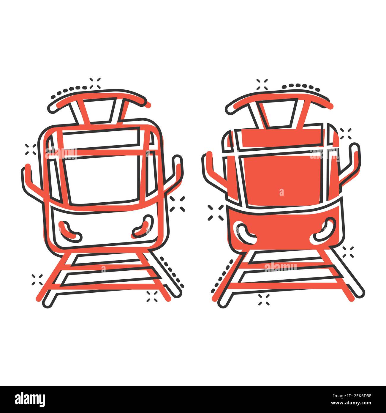 Metro icon in comic style. Train subway cartoon vector illustration on ...