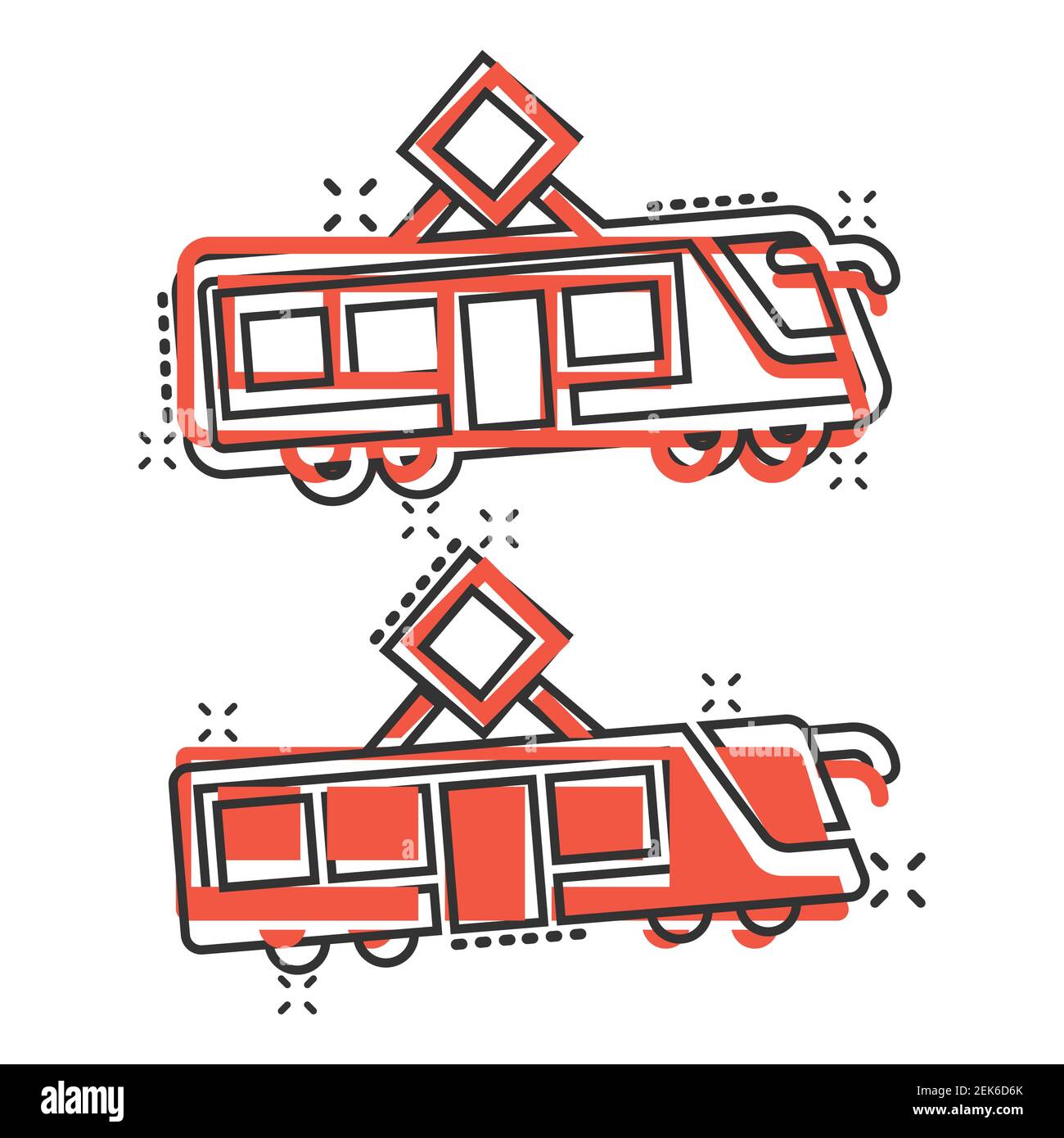 Metro icon in comic style. Train subway cartoon vector illustration on ...