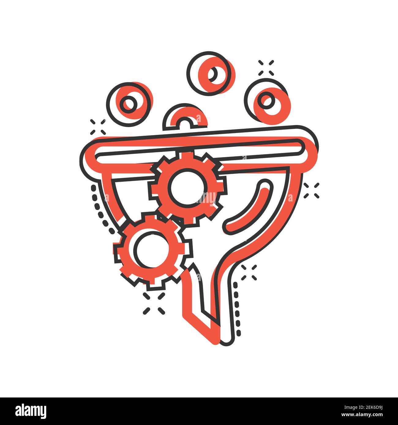 Filter icon in comic style. Funnel cartoon vector illustration on white ...