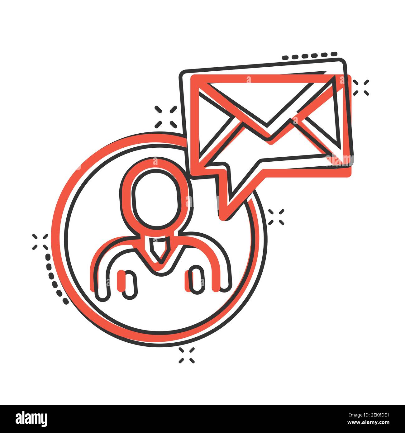 People with envelope icon in comic style. Email receive cartoon vector ...