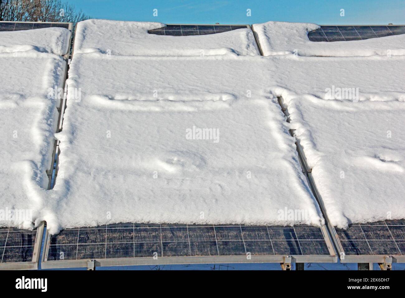 Snow On Photovoltaic System Stock Photo - Alamy