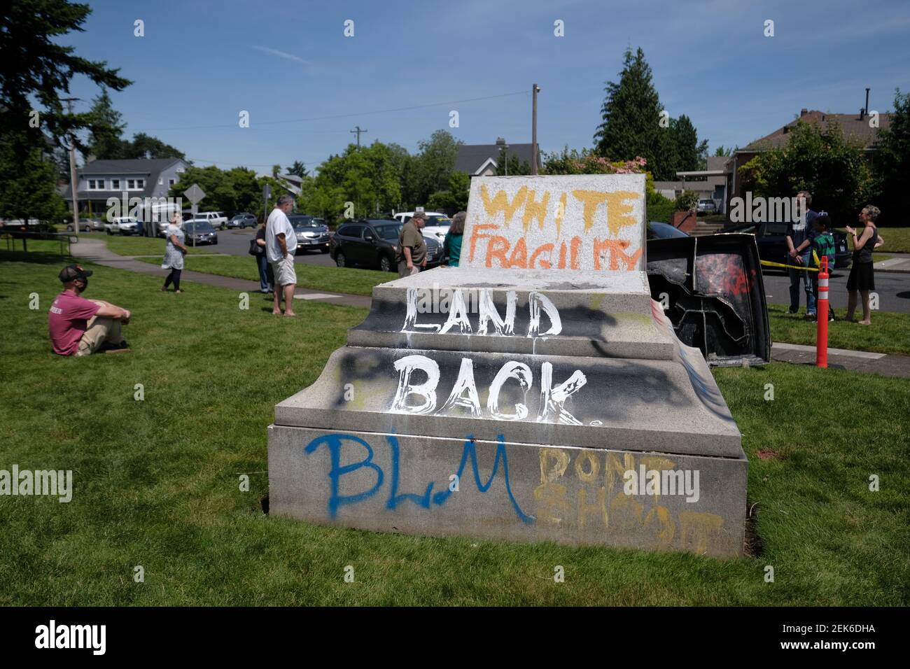 The George Washington statue at Northeast 57th and Sandy Boulevard is ...
