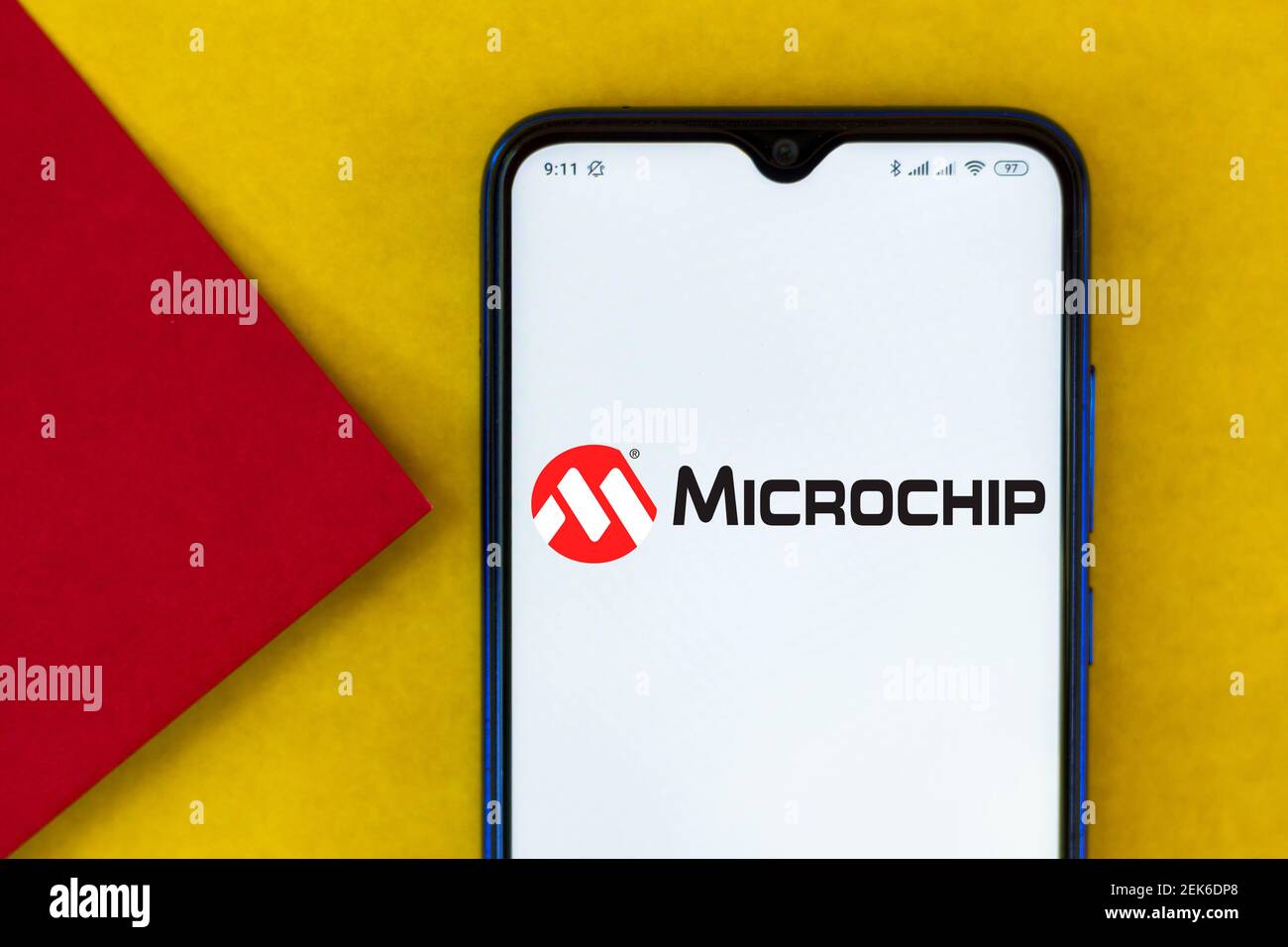 In this photo illustration the Microchip Technology Incorporated logo ...