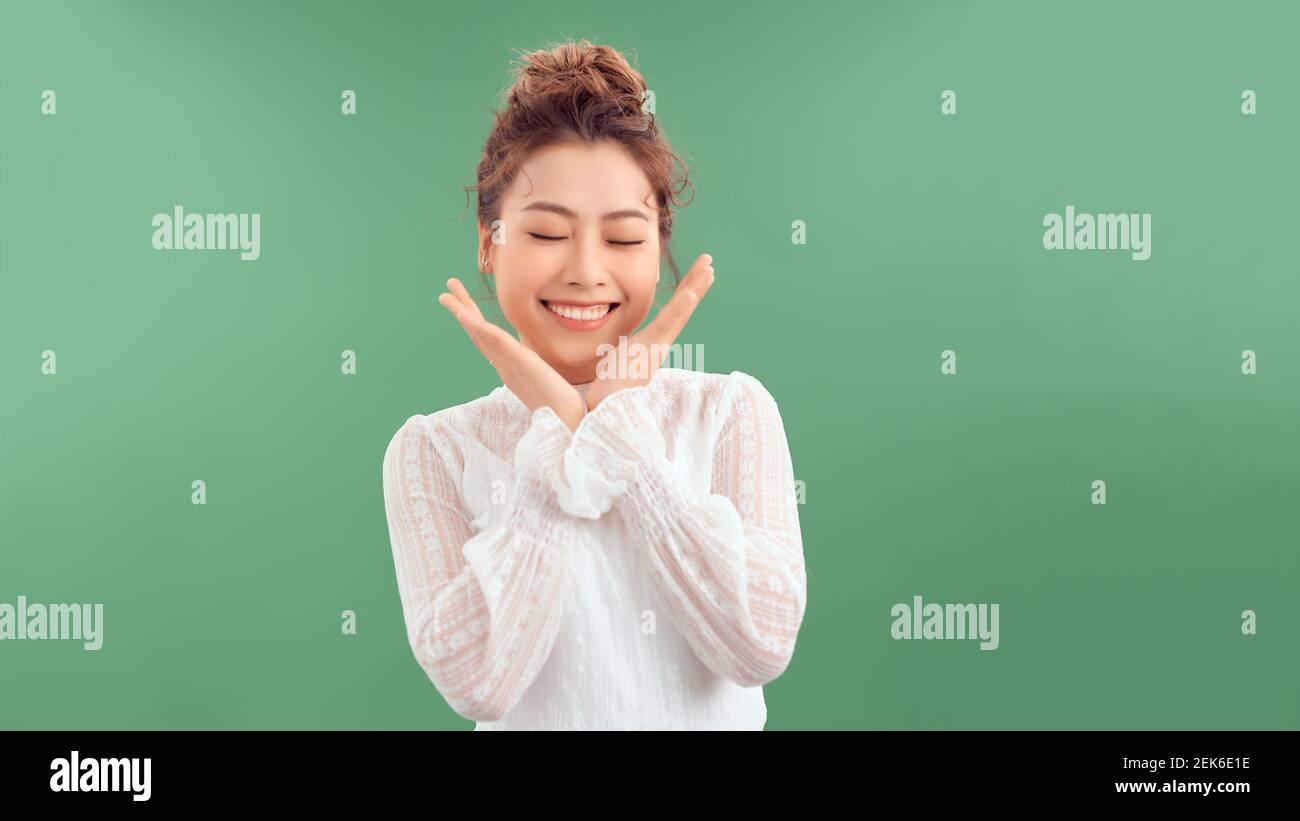 Pretty woman open mouth face hi-res stock photography and images - Alamy
