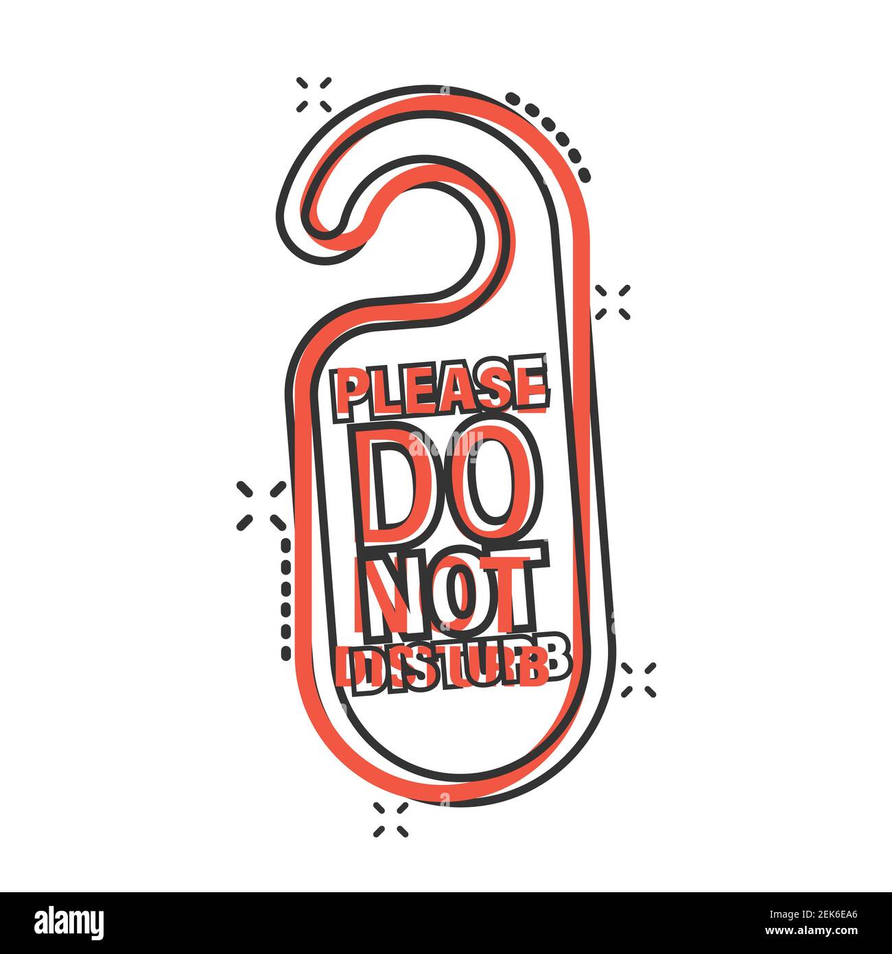 Do not disturb hotel sign icon in comic style. Inn cartoon vector ...