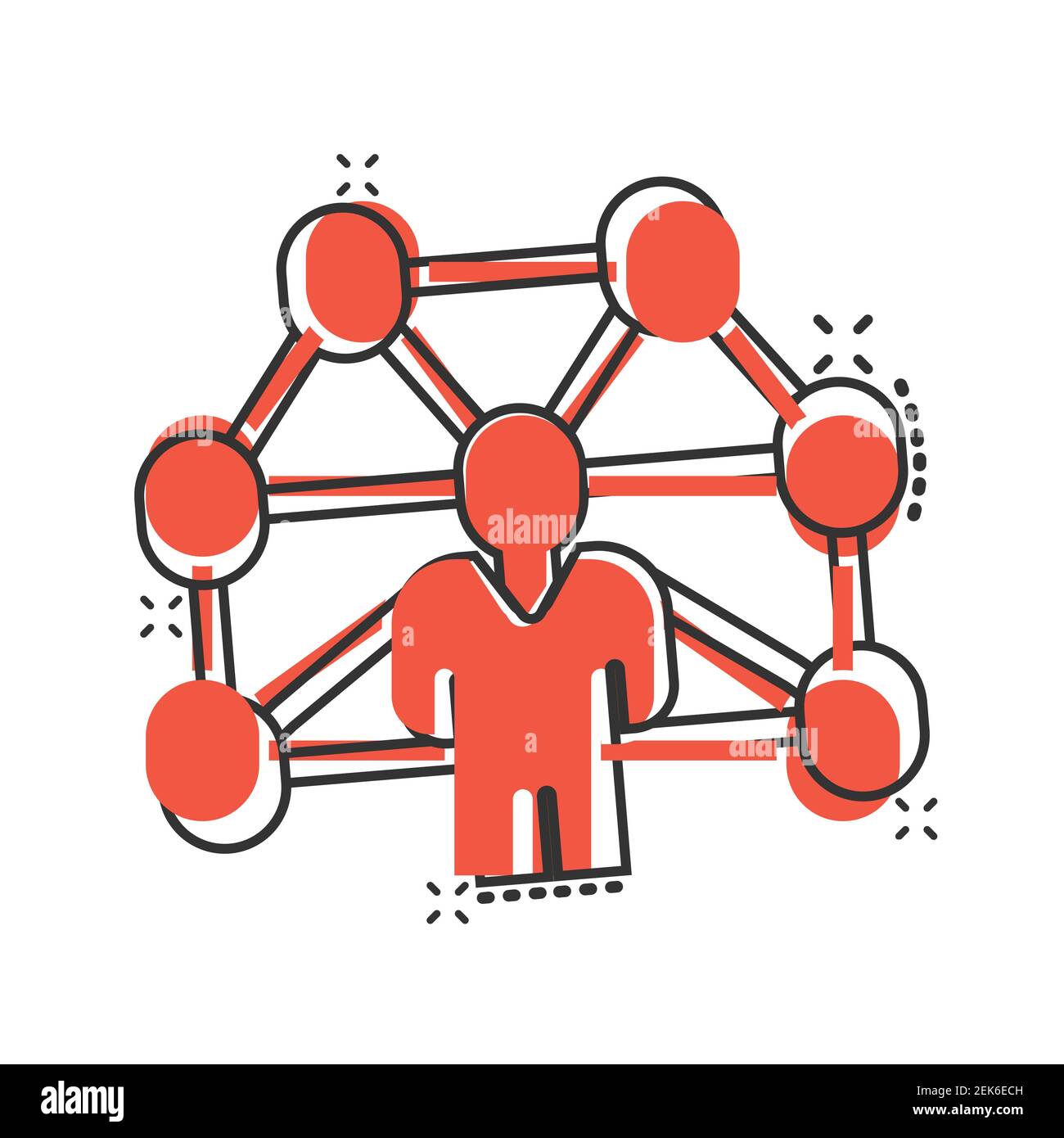Corporate organization chart people vector icon in comic style. People ...