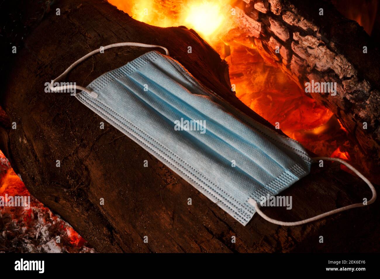 concept of the end of surgical masks, end of covid-19, mask burning in ...