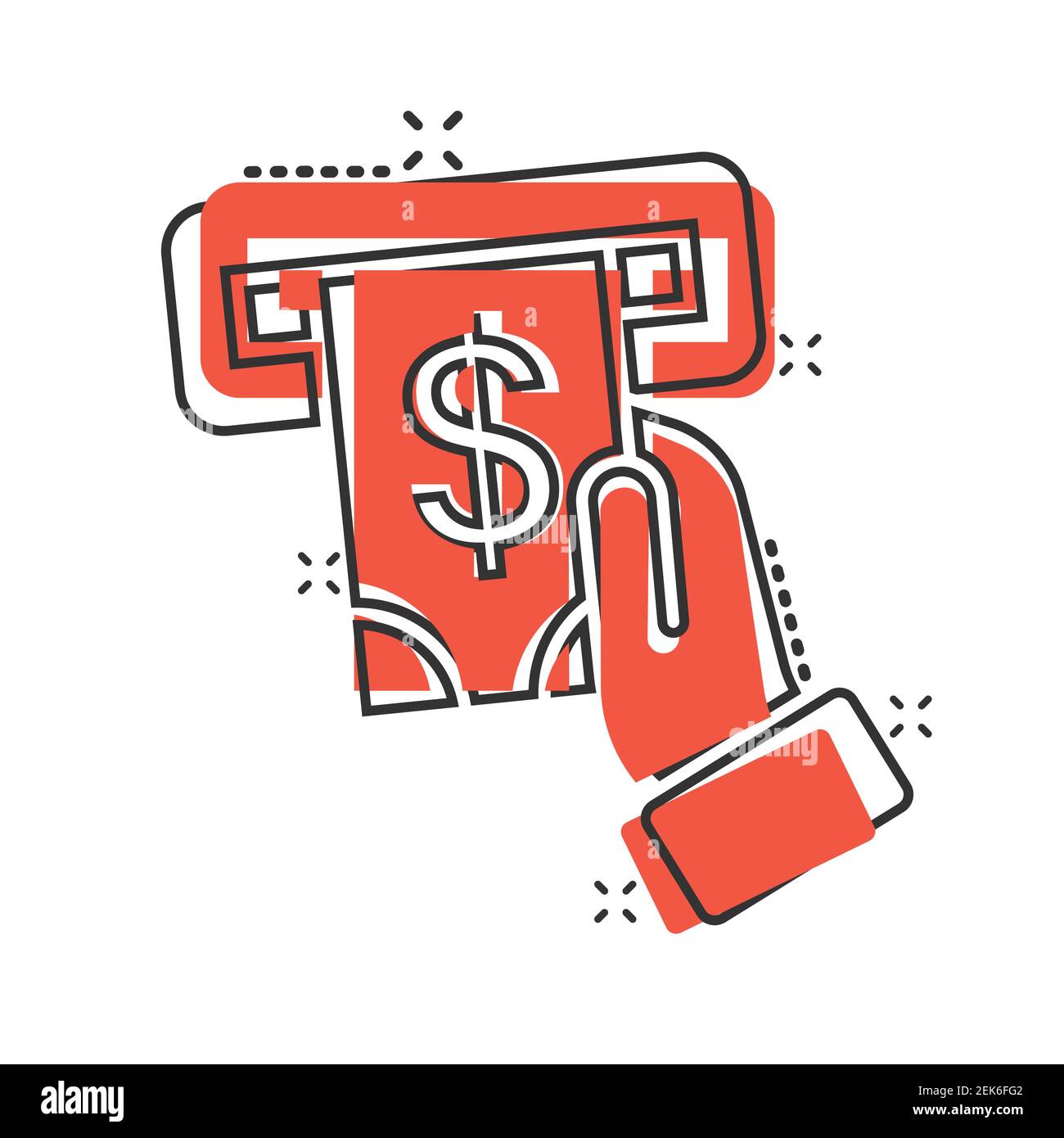 Money ATM icon in comic style. Exchange cash cartoon vector ...