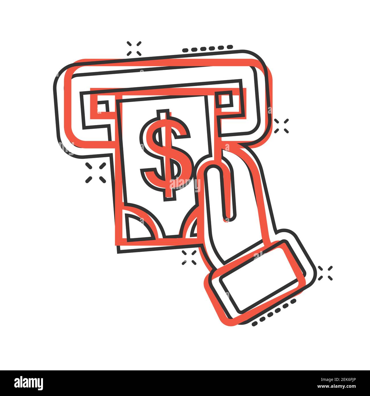 Money ATM icon in comic style. Exchange cash cartoon vector ...