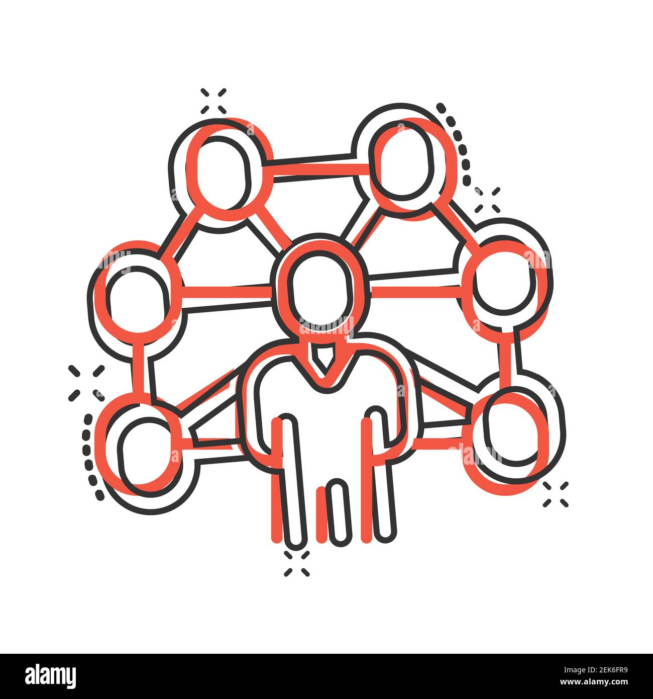 Corporate organization chart people vector icon in comic style. People ...