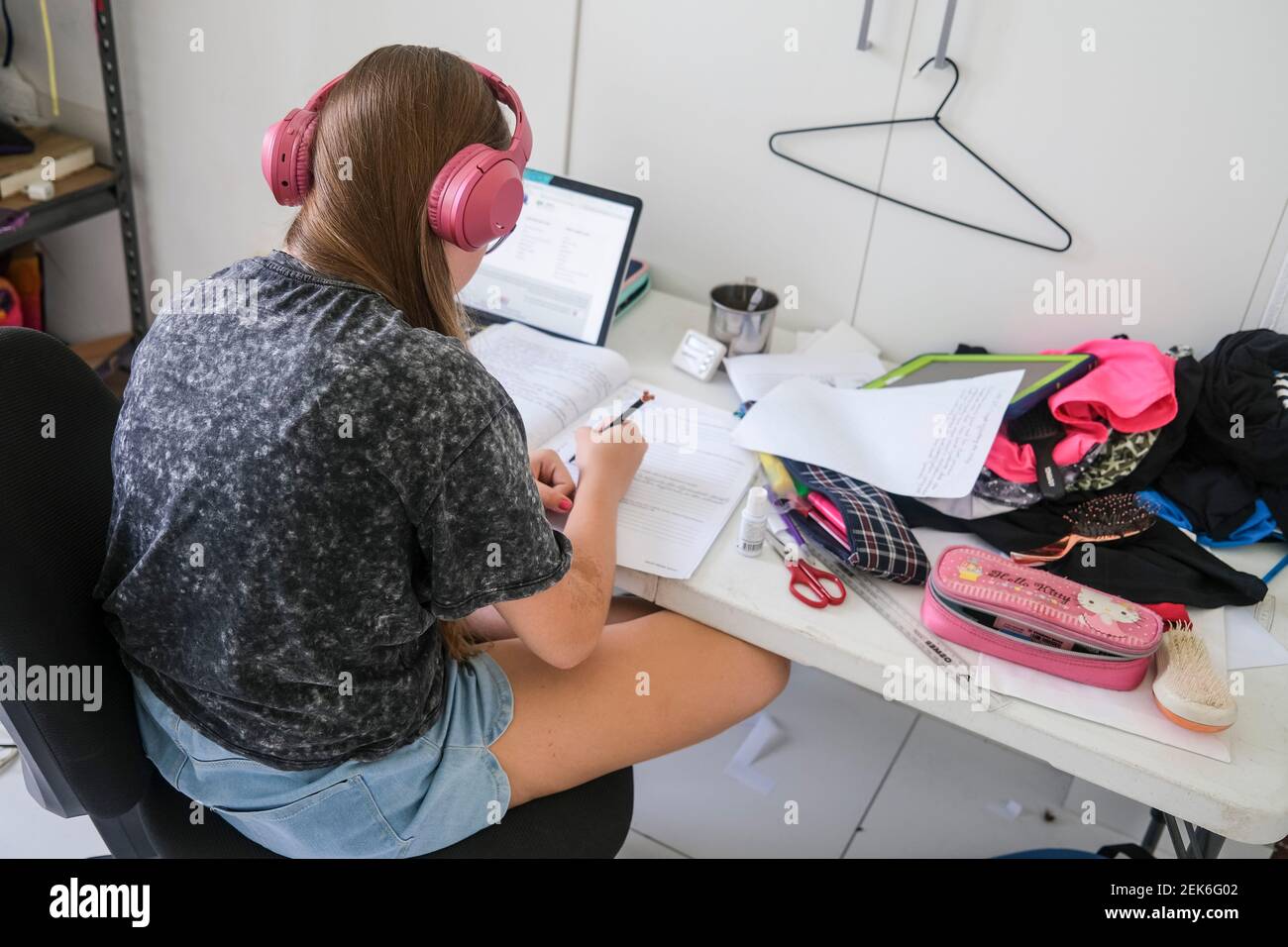 Messy Elementary Student Desk