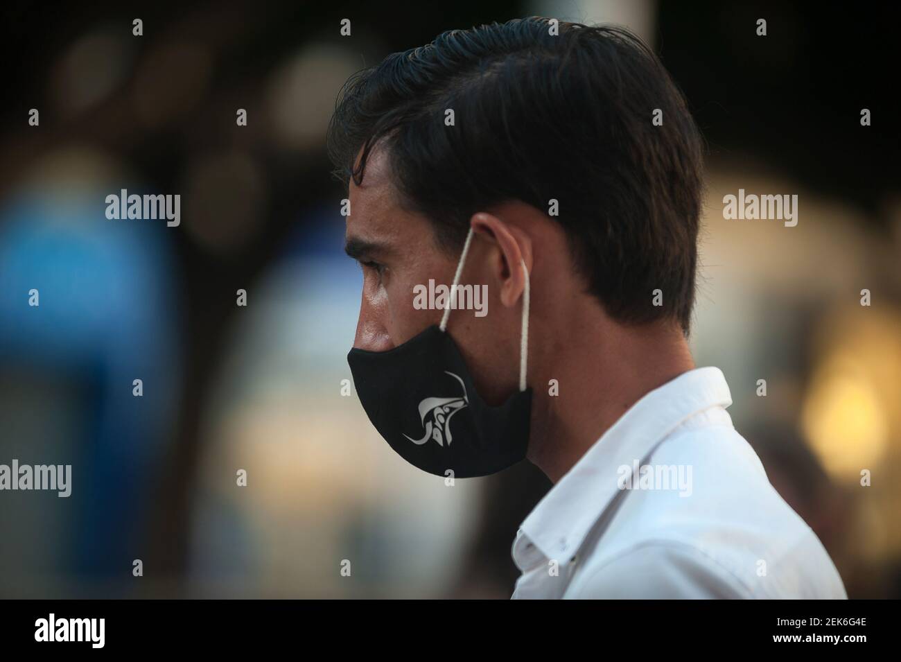 Spanish bullfighter Jiménez Fortes wearing a face mask as he takes part ...