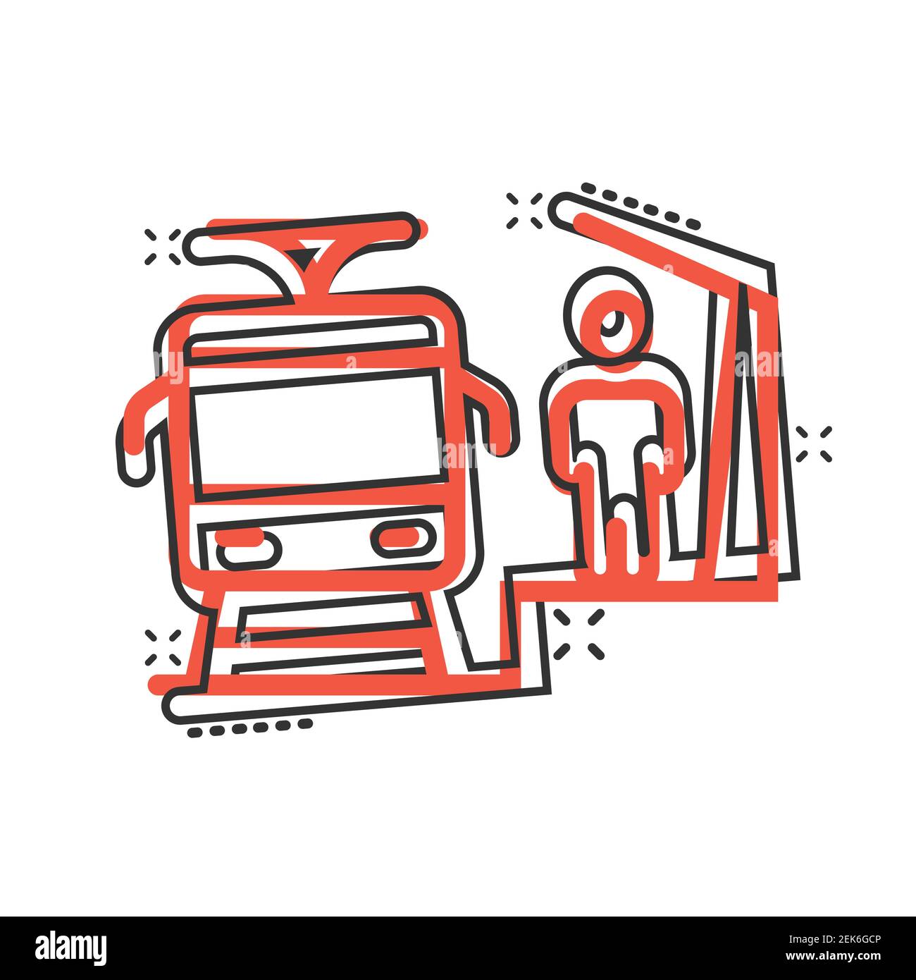 Metro station icon in comic style. Train subway cartoon vector ...