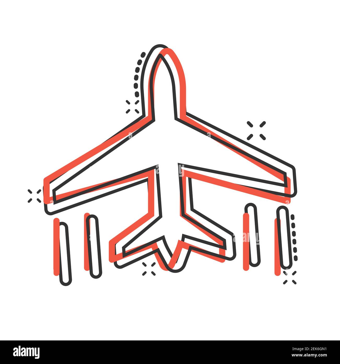 Plane icon in comic style. Airplane cartoon vector illustration on ...