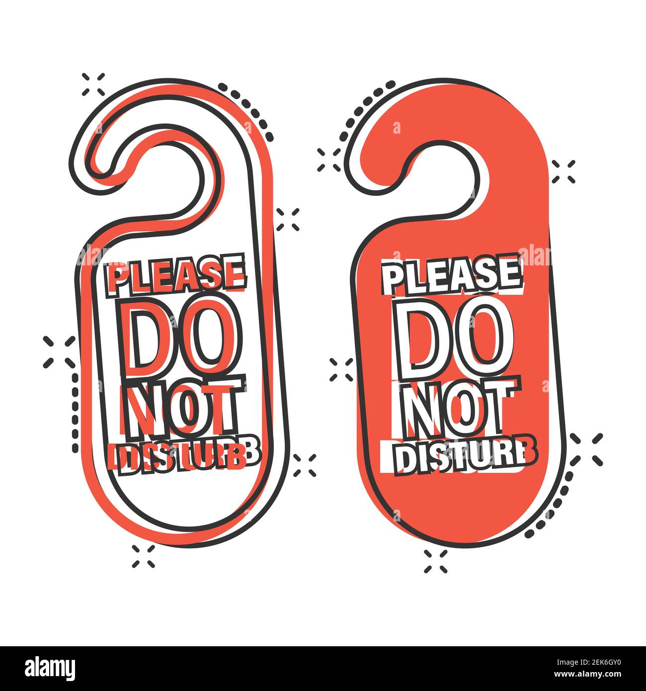 Do not disturb hotel sign icon in comic style. Inn cartoon vector ...