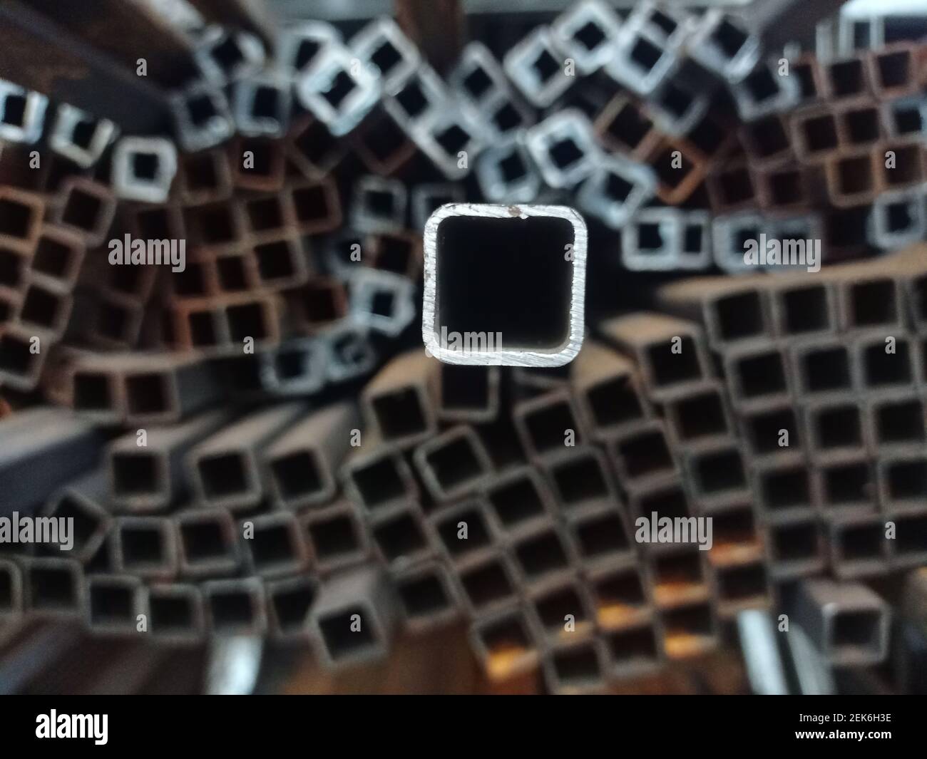 Metal profile geometric shape in large quantities Stock Photo - Alamy