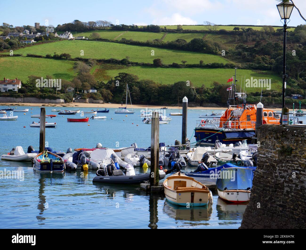 The Kingsbridge Estuary at Salcombe harbour, Devon. Looking across to ...