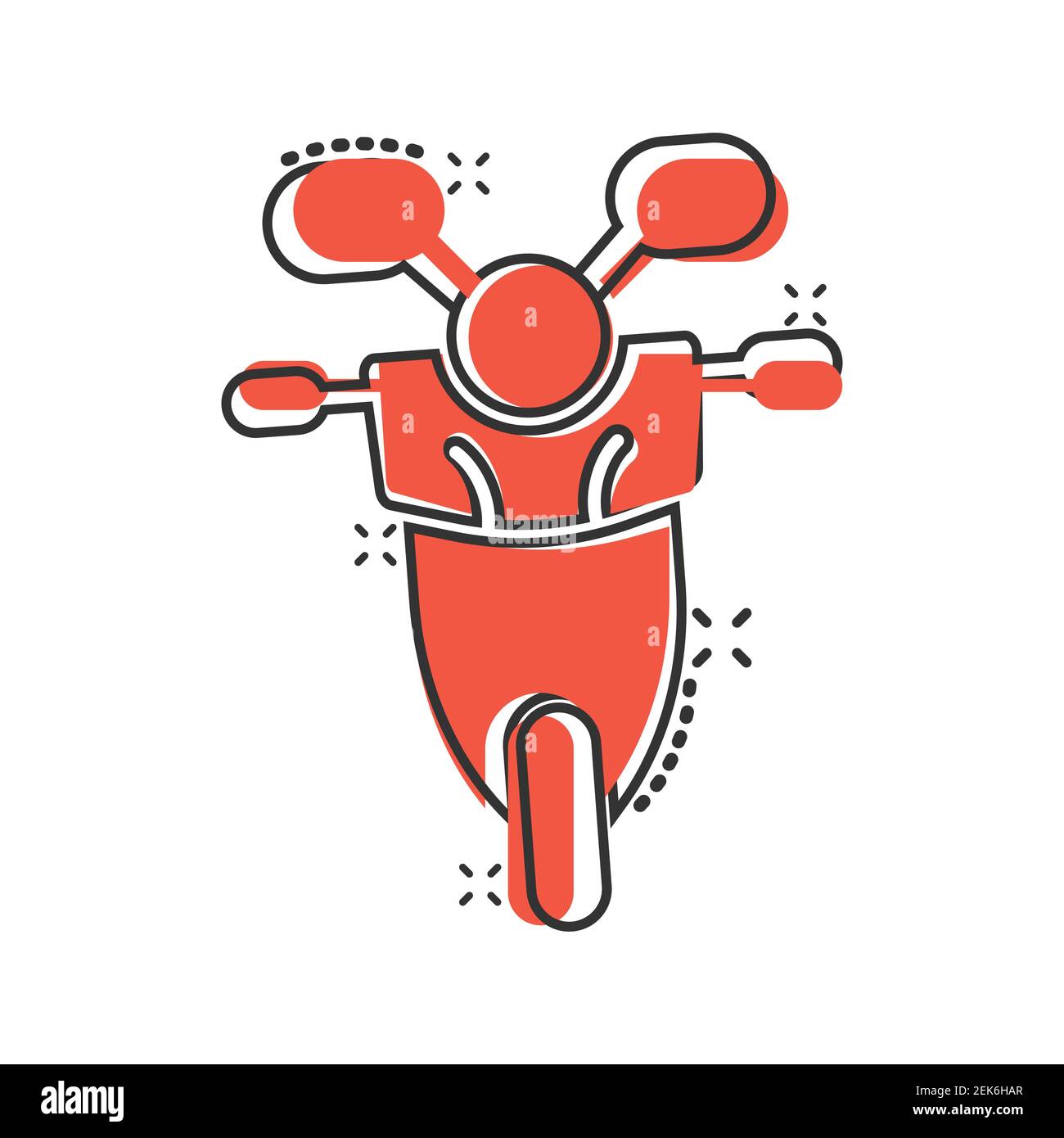 Motorbike icon in comic style. Scooter cartoon vector illustration on ...