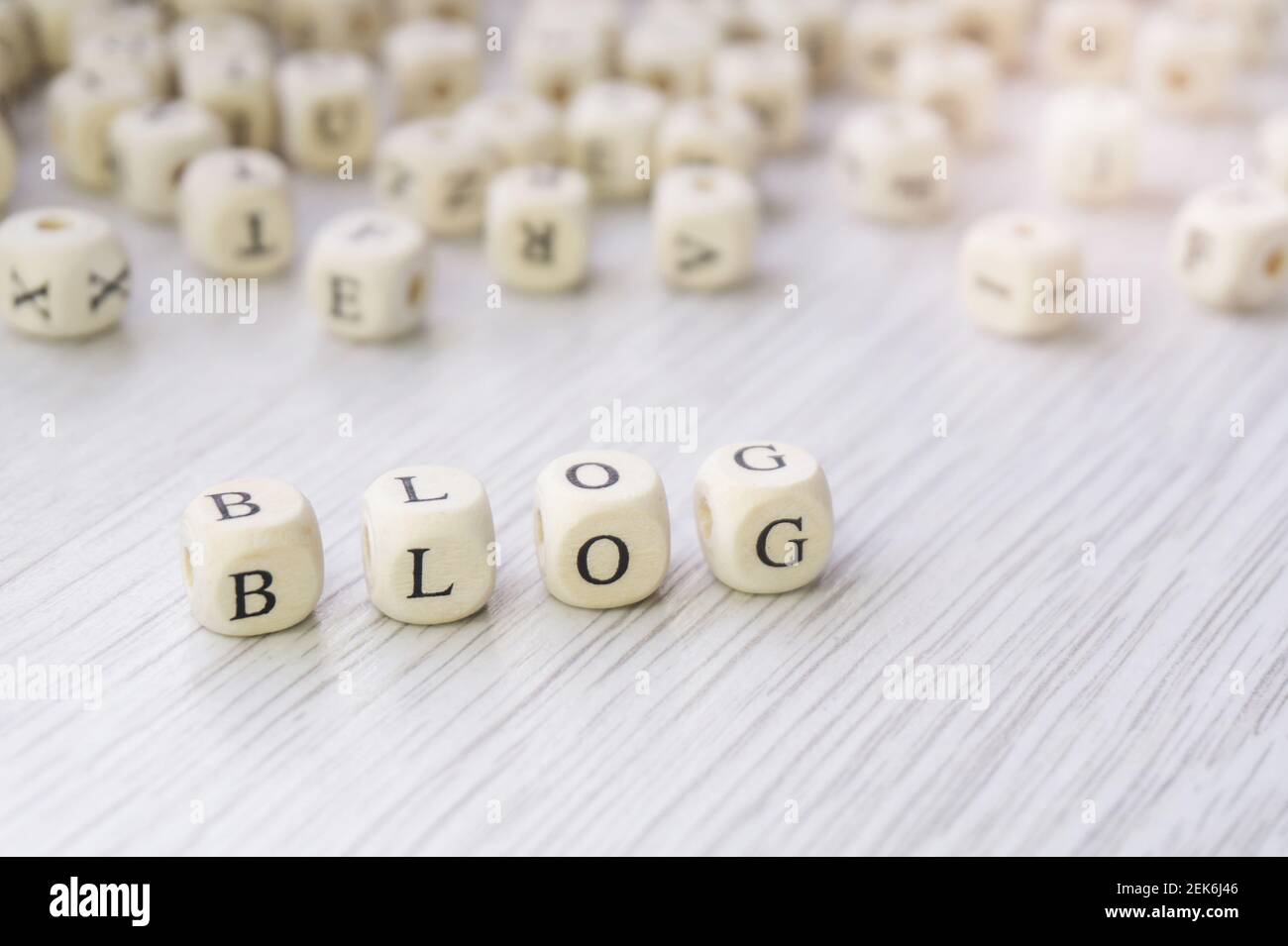 Word Blog made with block wooden letters Stock Photo - Alamy