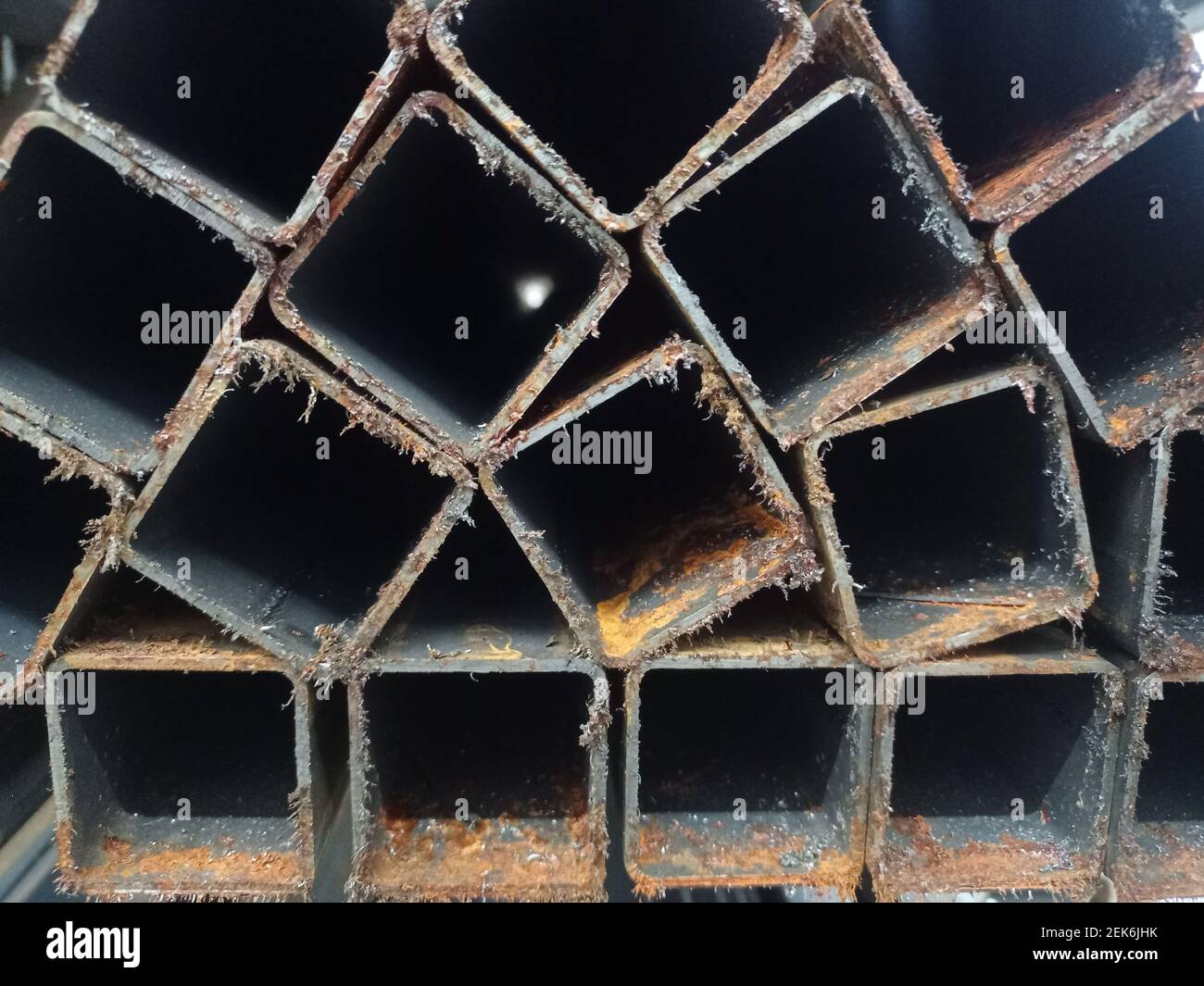 Metal profile geometric shape in large quantities Stock Photo - Alamy