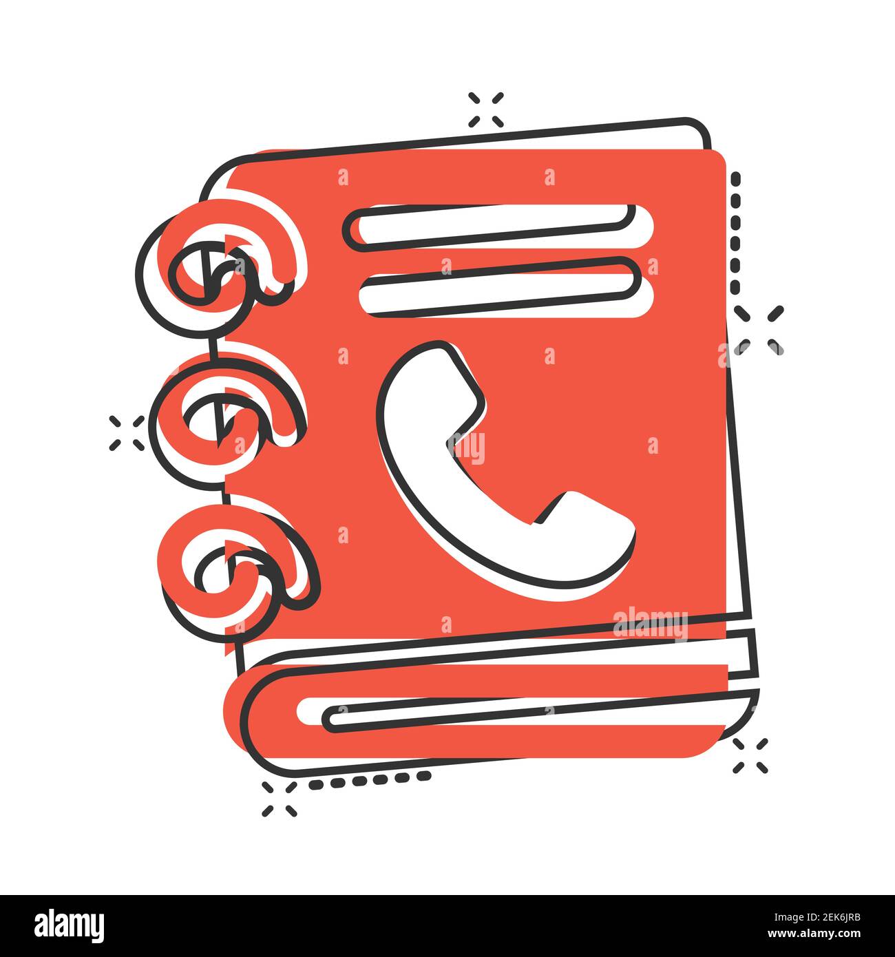 Address phone book icon in comic style. Telephone notebook cartoon ...